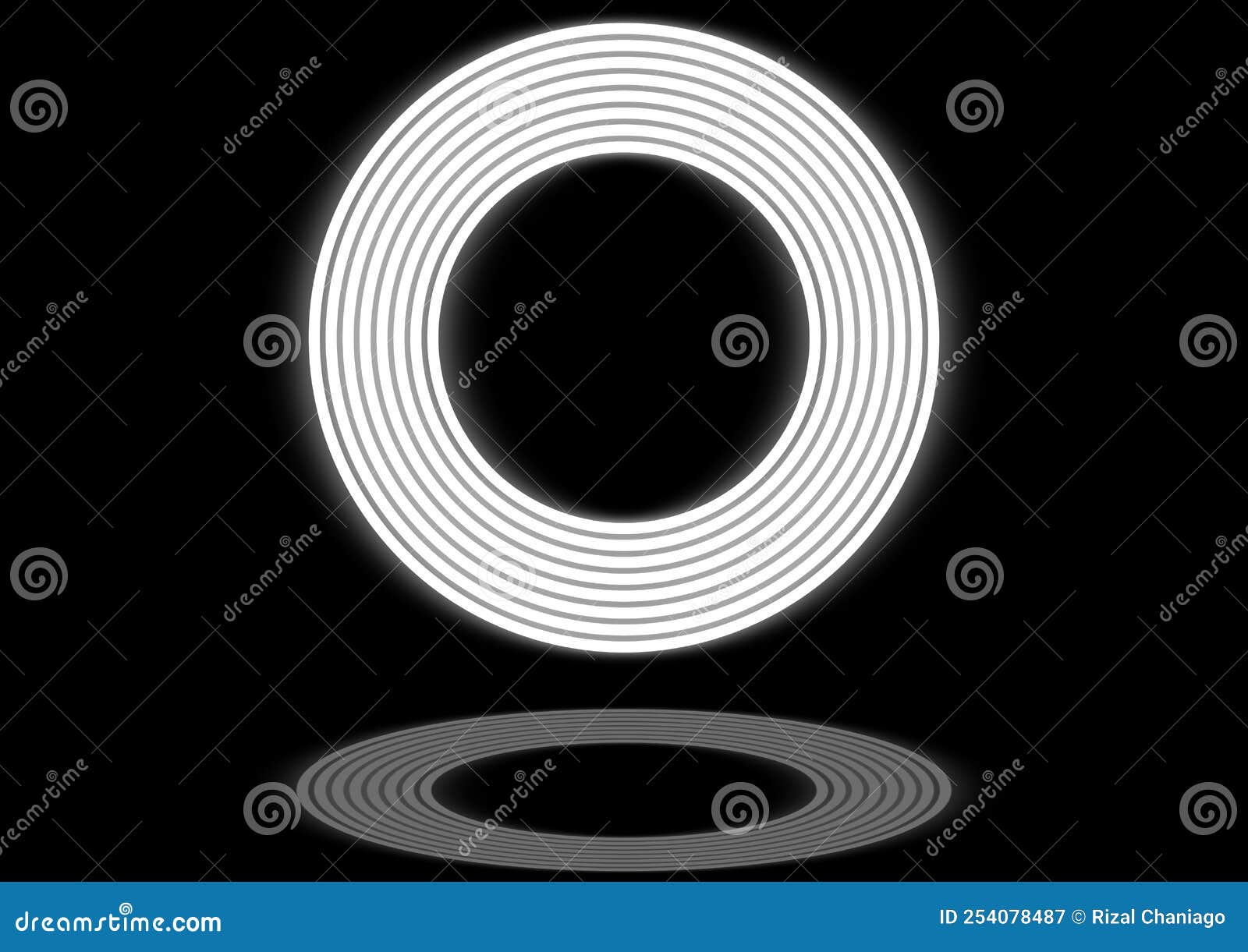 Vector Image. White Circle in Dark Space Stock Illustration ...