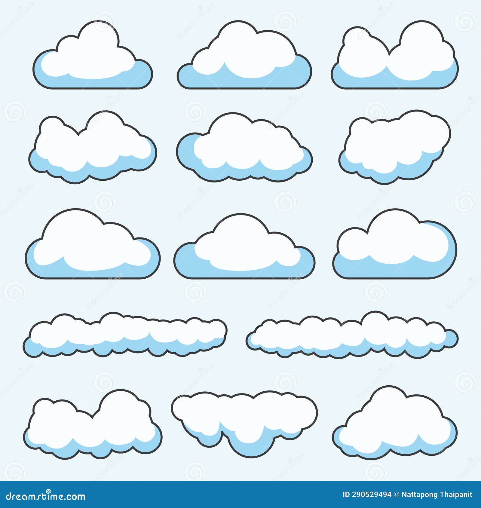 Clouds vector collection stock illustration. Illustration of cloud ...