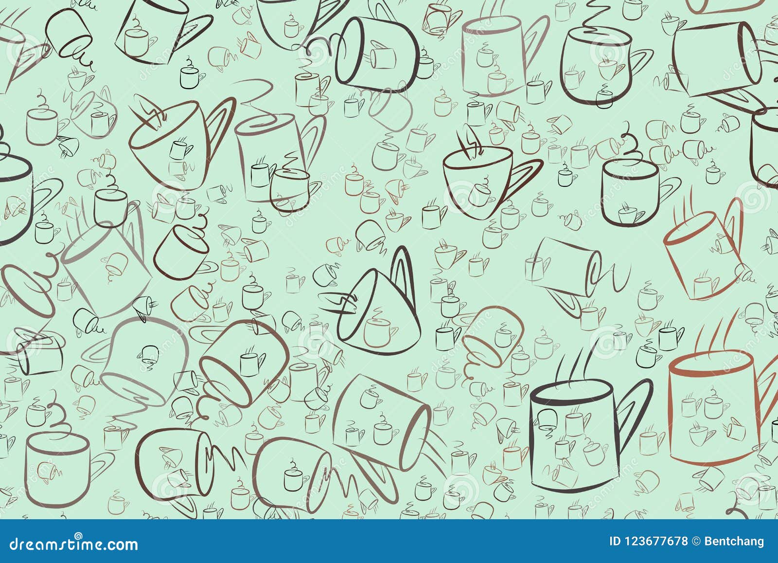 Illustrations of Coffee Cup. Abstract, Shape, Digital & Decoration ...
