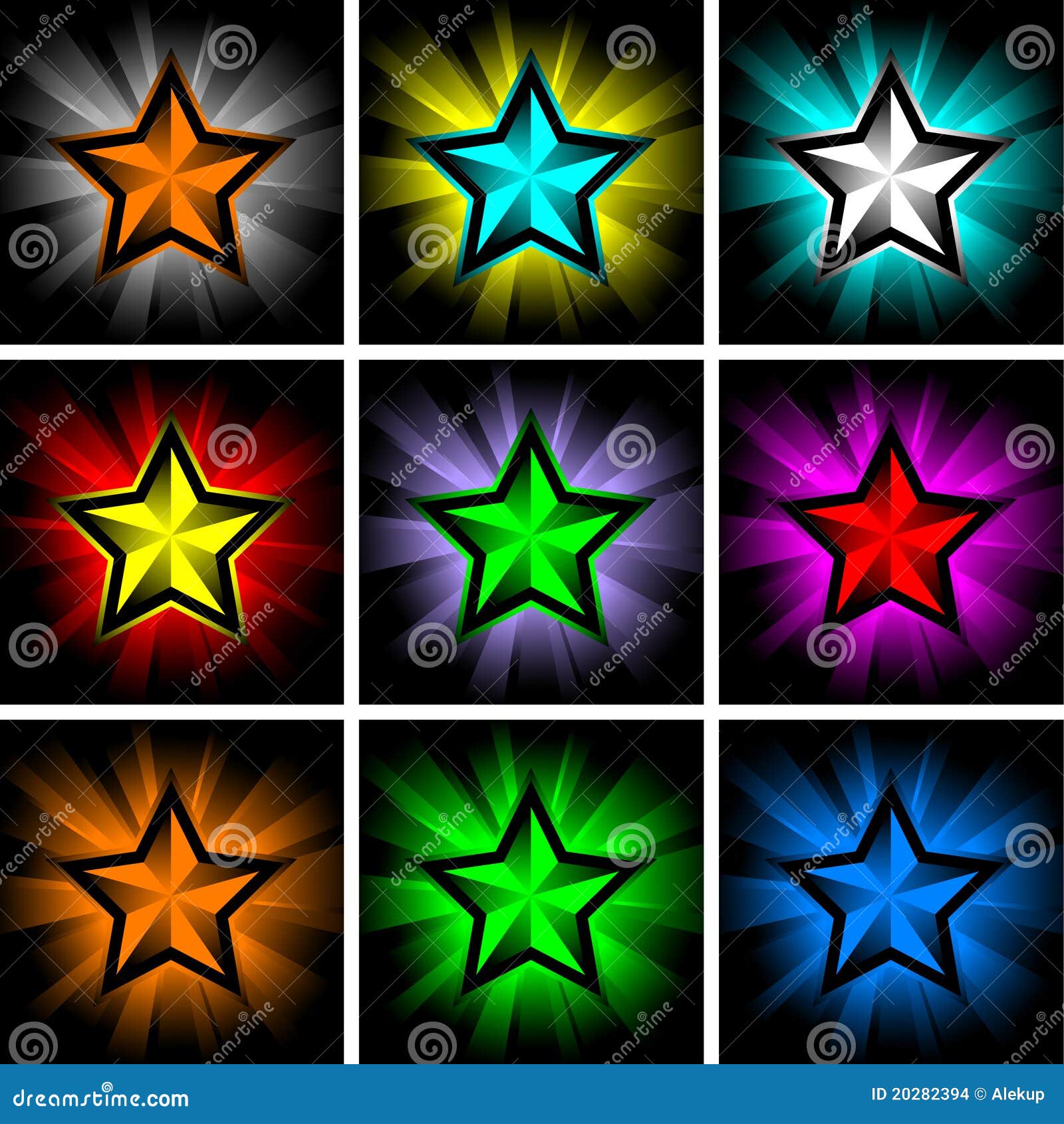 Illustrations of Colorful Shining Stars Stock Vector - Illustration of ...