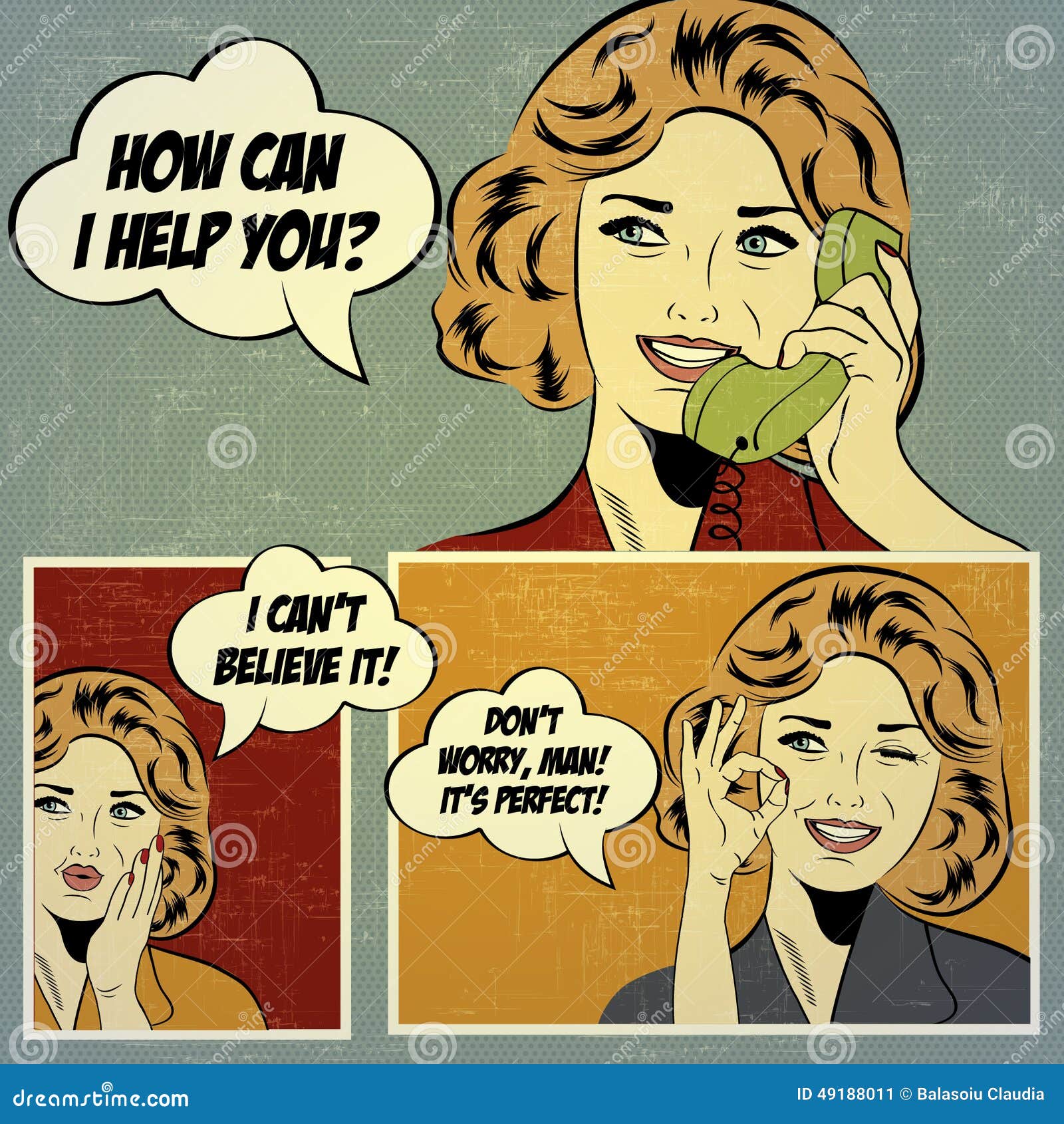 Illustrations For Comic Books With Retro Woman In Pop Art Style Stock ...