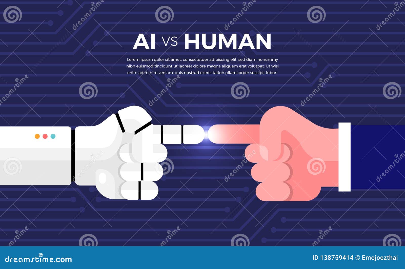 AI vs HUMAN stock vector. Illustration of work, people - 138759414
