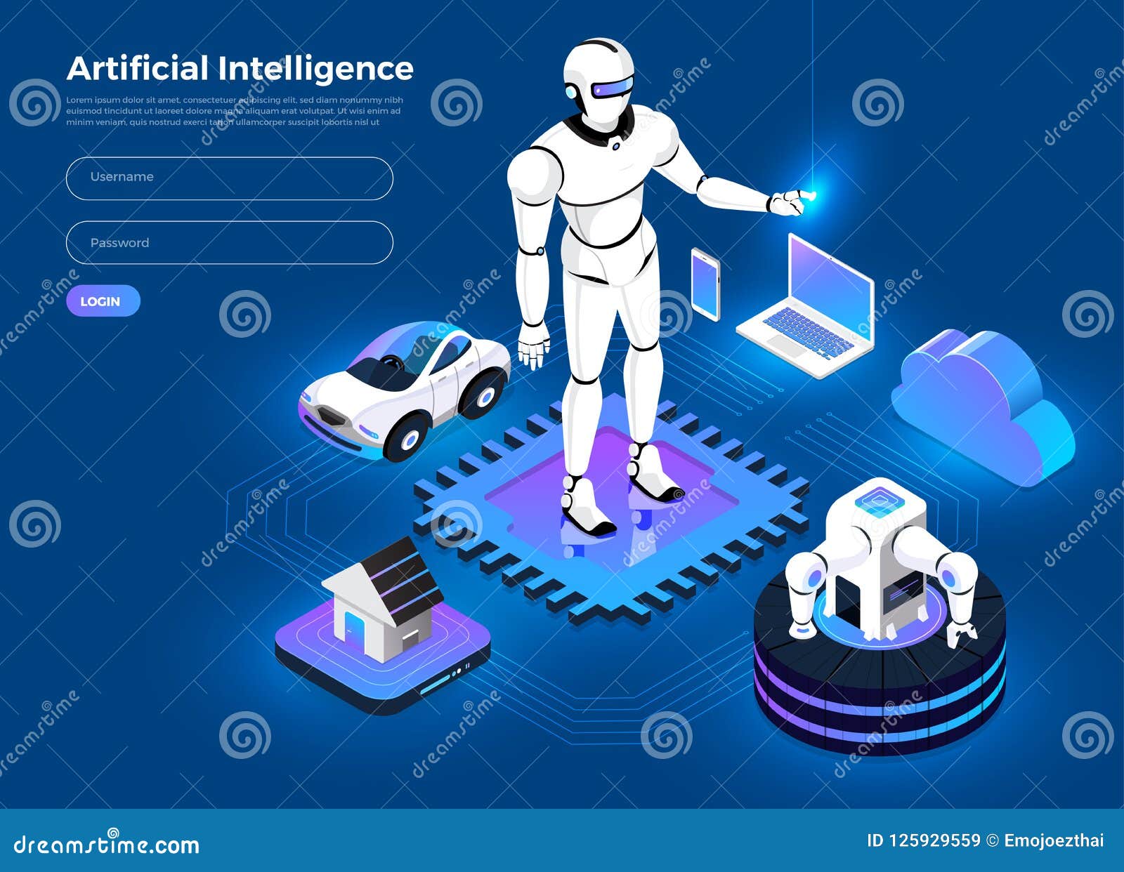 Isometric Artificial Intelligence Stock Vector - Illustration of ...