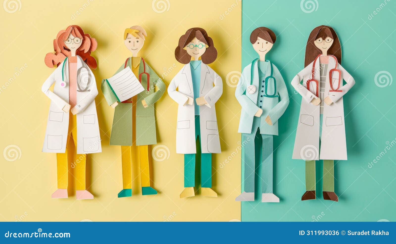 Created from Paper and Cardboard Paper Dolls for Doctors in the ...