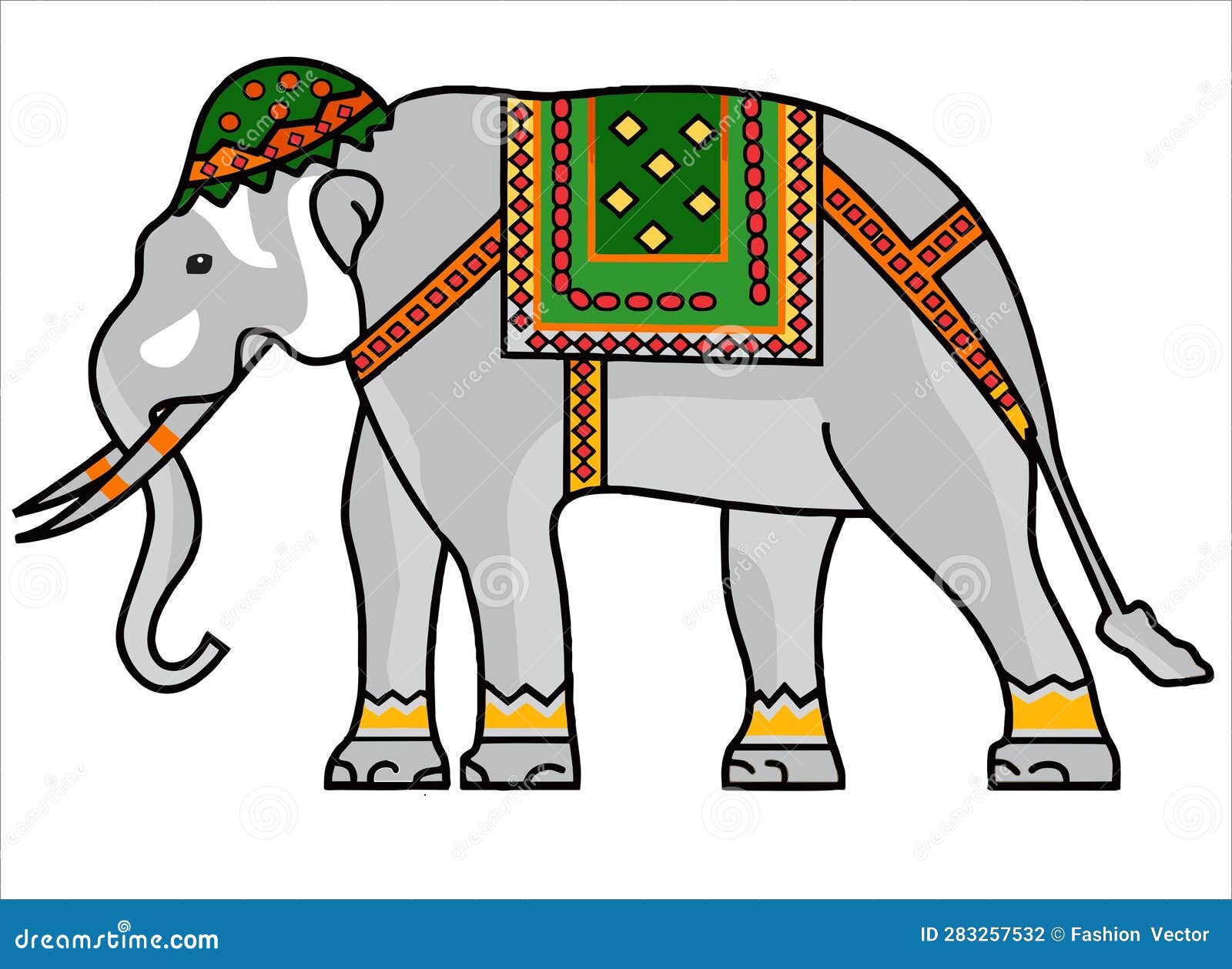 Cute Elephant Design Print Vector Stock Vector - Illustration of ...