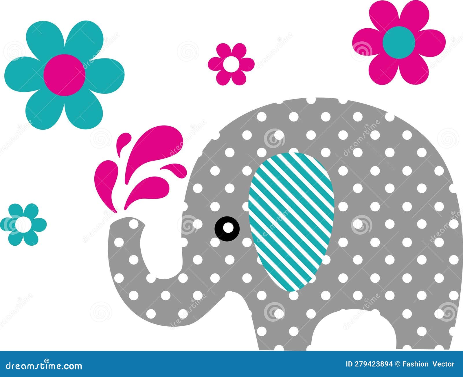 Cute Elephant Print Vector Art Stock Vector - Illustration of ...