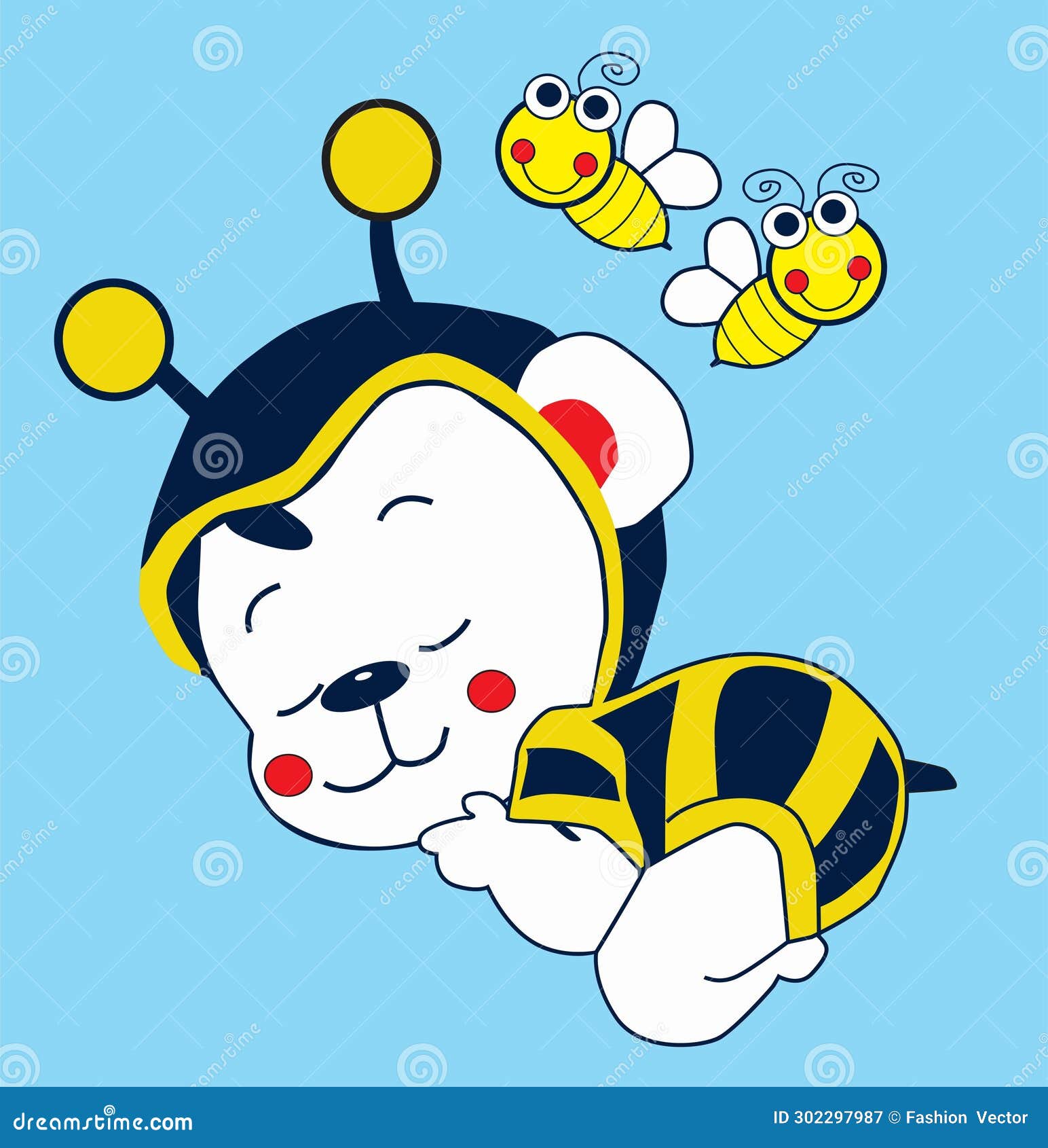 Cute Little Hey Bee Vector Vector Stock Vector - Illustration of ...