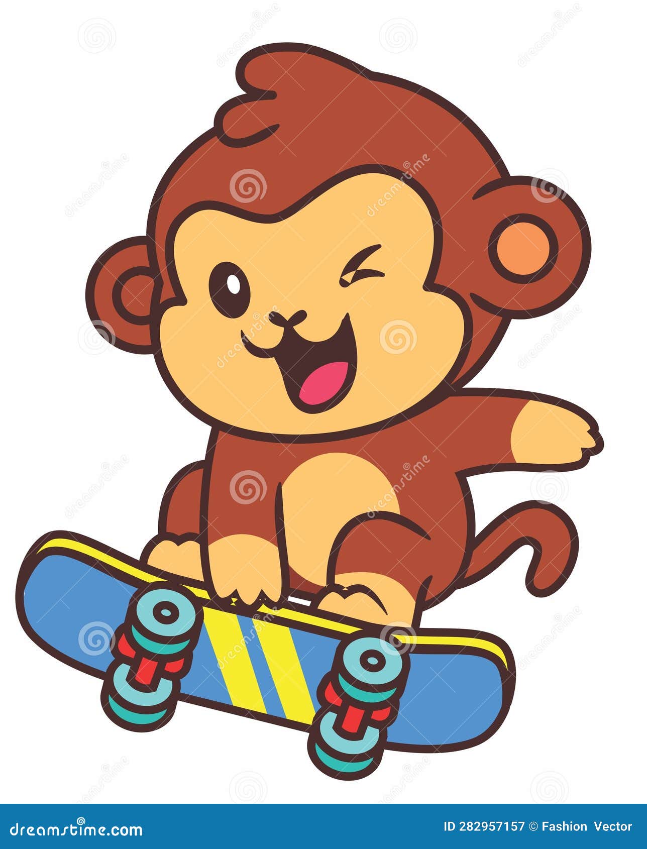 Cute Little Monkey Vector Art Design Stock Vector - Illustration of ...