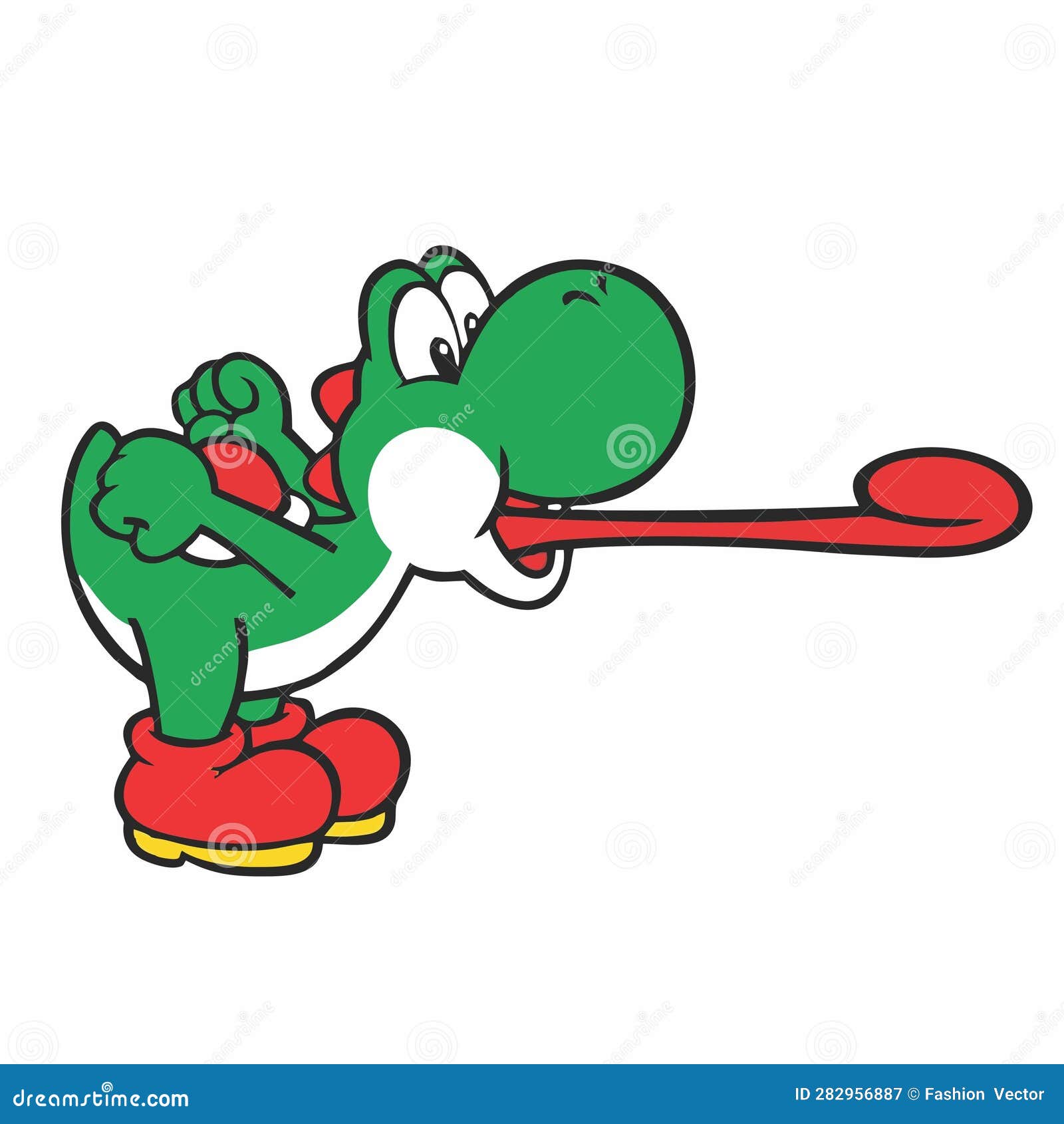 Cute Yoshi Eating Print Vector Stock Vector - Illustration of icons ...