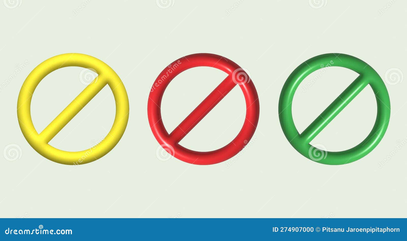 Illustrations 3D , Stop Symbols or Caution Symbols Stock Illustration ...