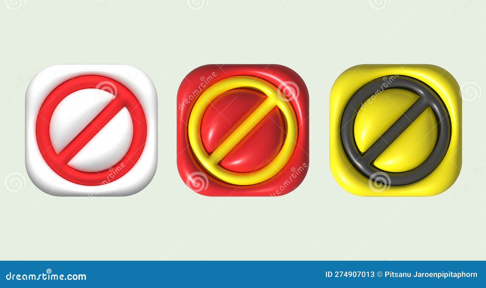 Illustrations 3D , Stop Symbols Or Caution Symbols Royalty-Free Cartoon ...