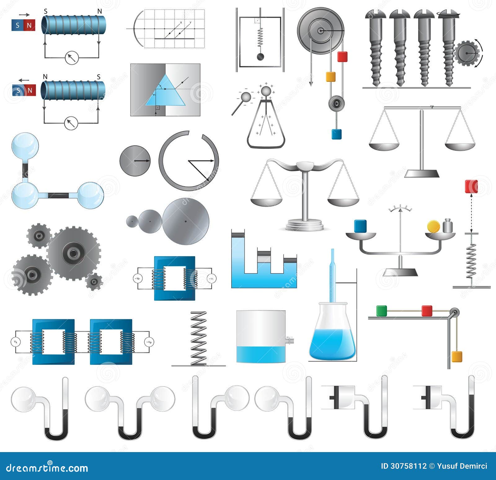 Illustrations De Physique Et De Chimie Illustration de Vecteur ...