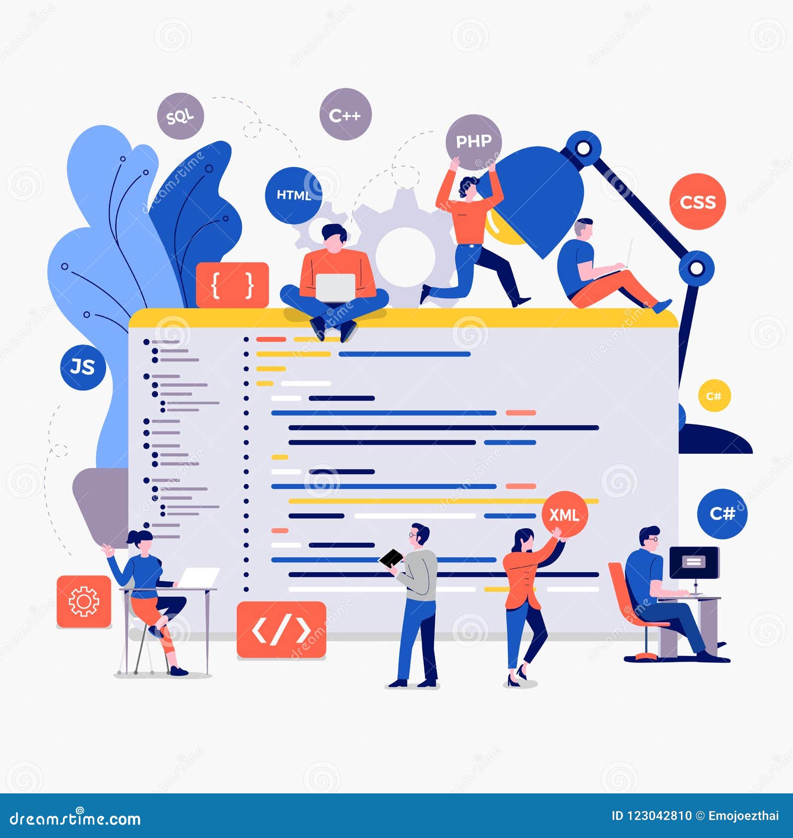 Developer Create Application. Mobile App Development. Flat Cartoon ... Developer Create Application. Mobile App Development. Flat Cartoon ...