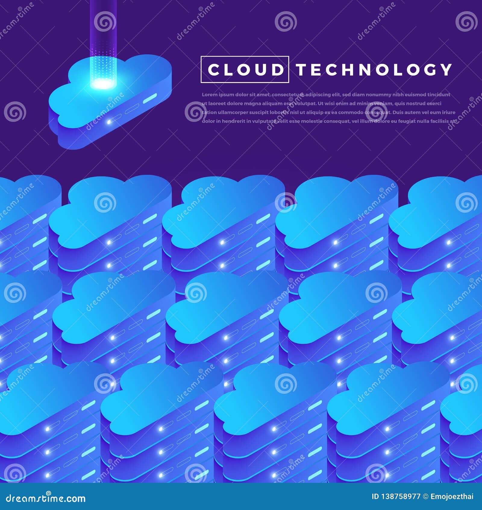 Isometric Cloud Computing stock vector. Illustration of infographic ...