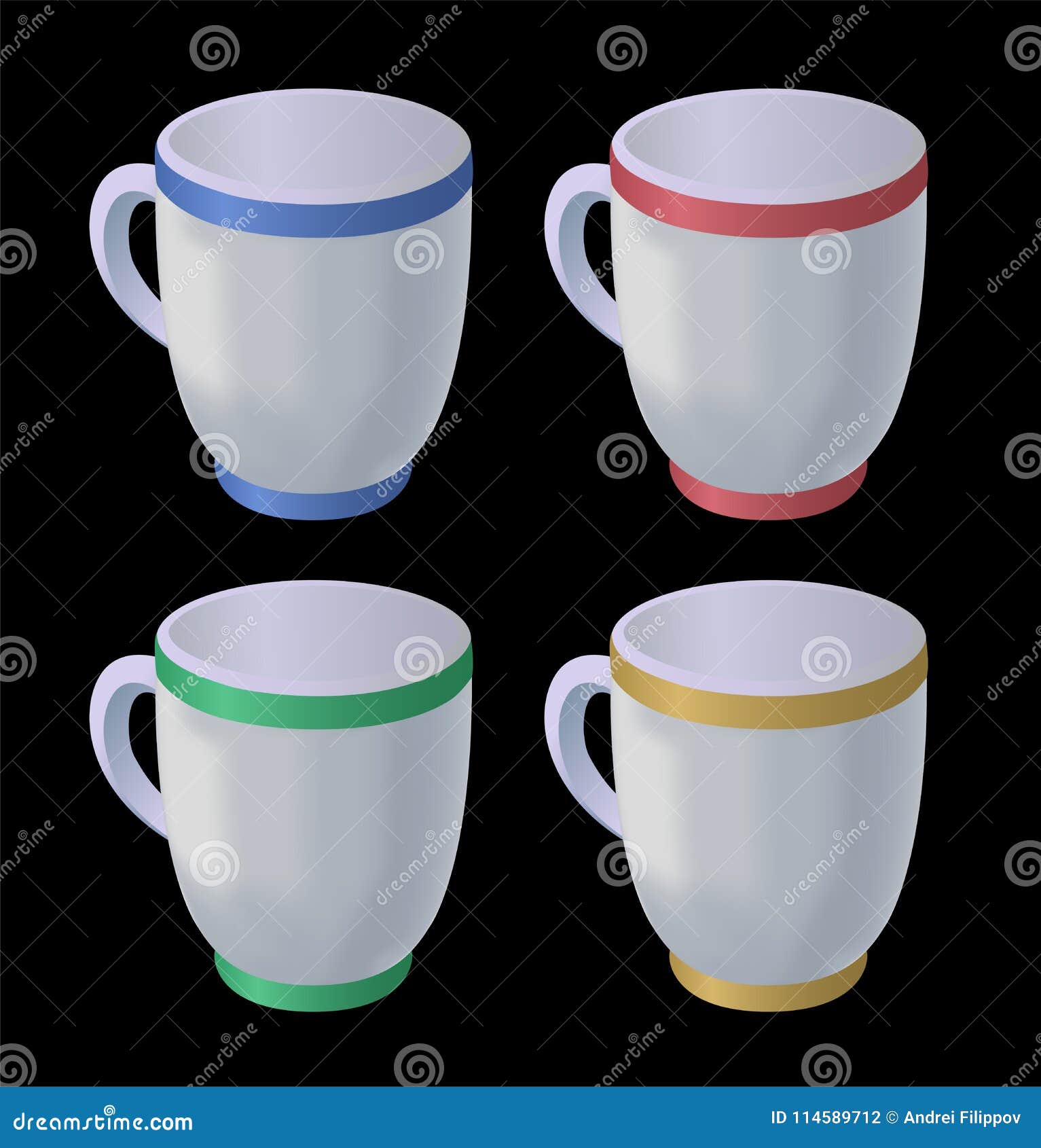 Collection of vector cups stock vector. Illustration of clean - 114589712