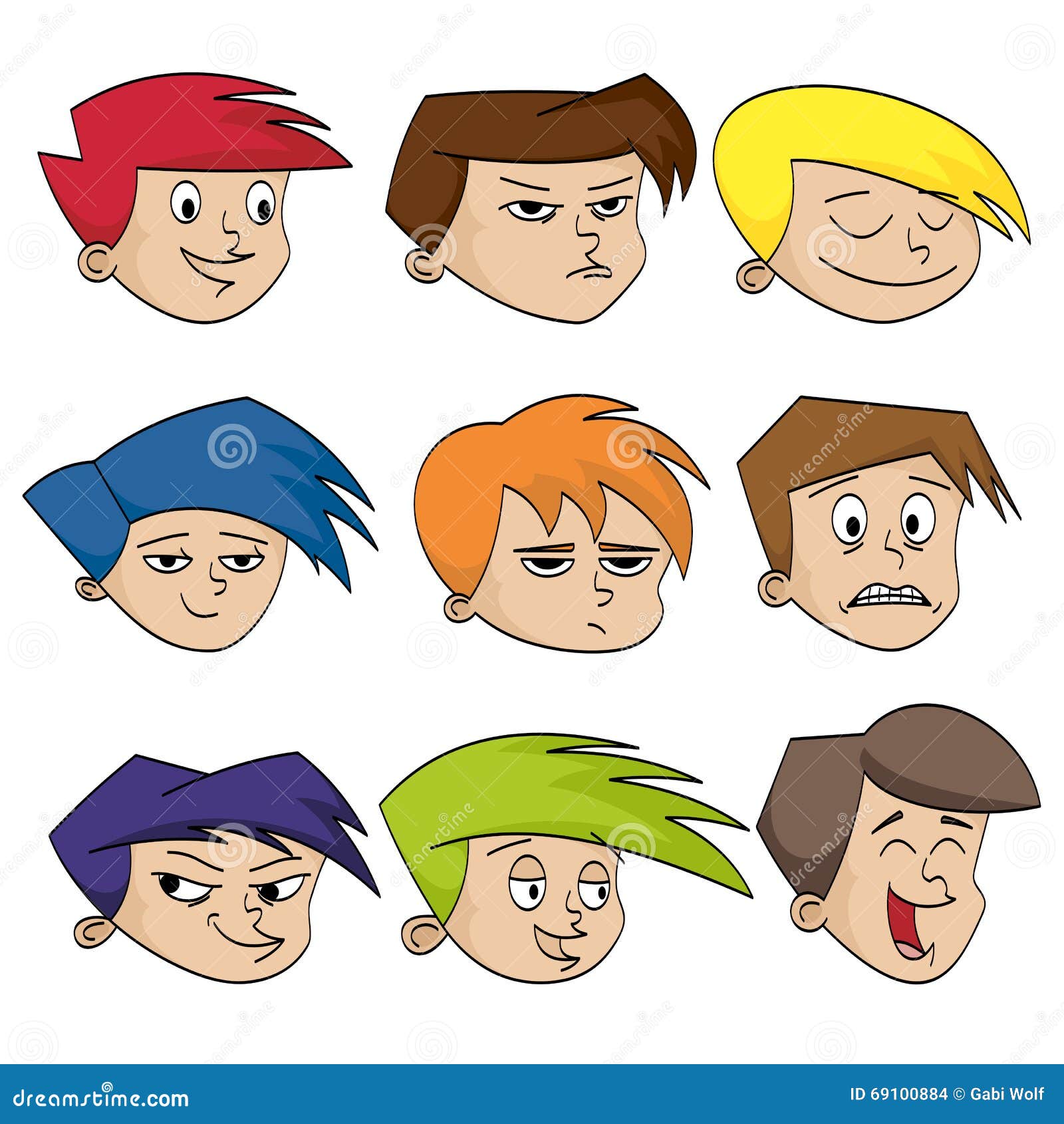 Illustrations Faces of Boys Stock Vector - Illustration of vector ...