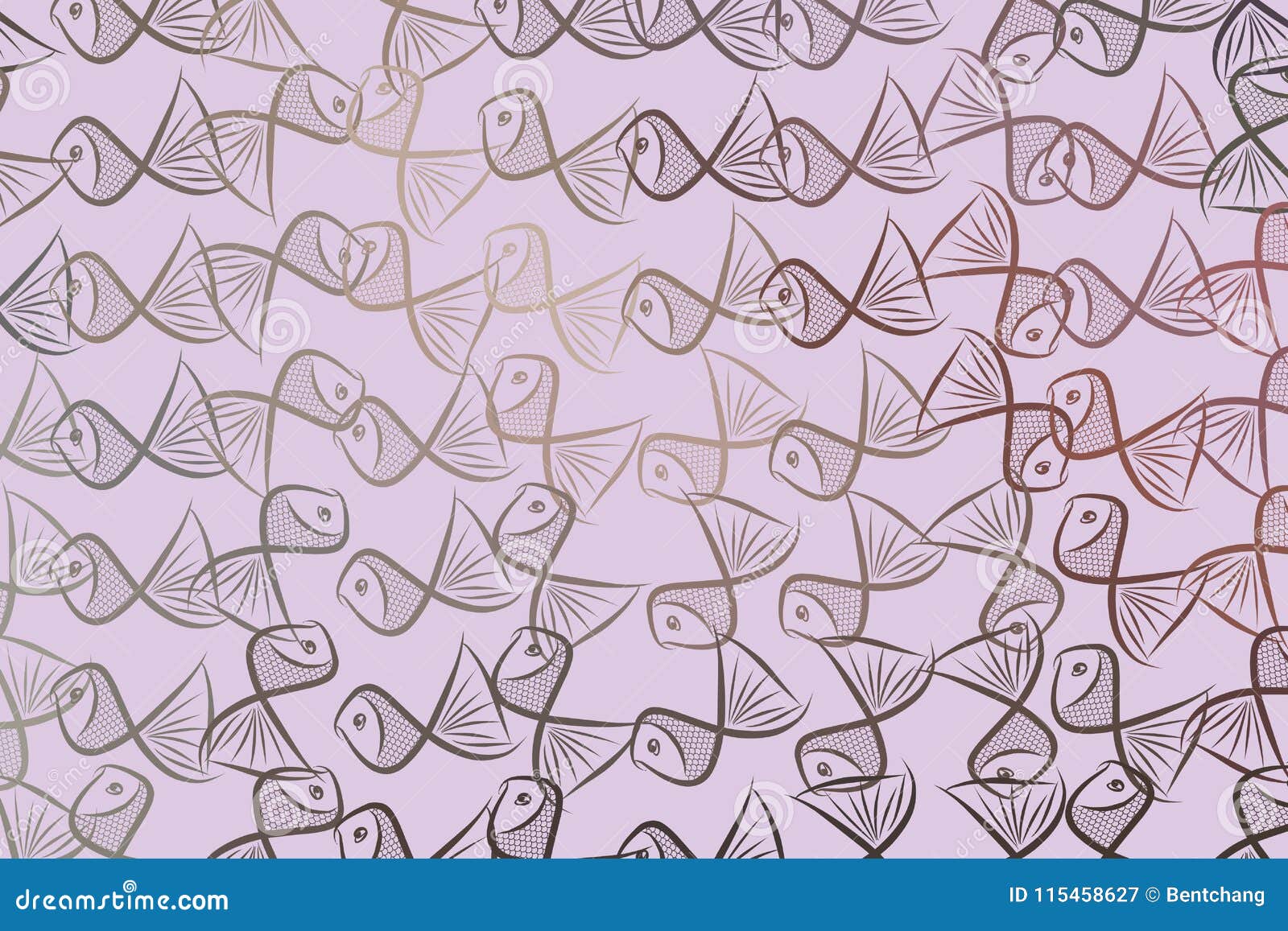 Illustrations of Fish. Set, Template, Texture & Sea. Stock Vector ...