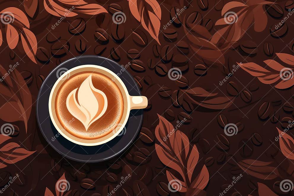 Illustrations Flat Coffee Mocca Background. Generative AI Stock ...