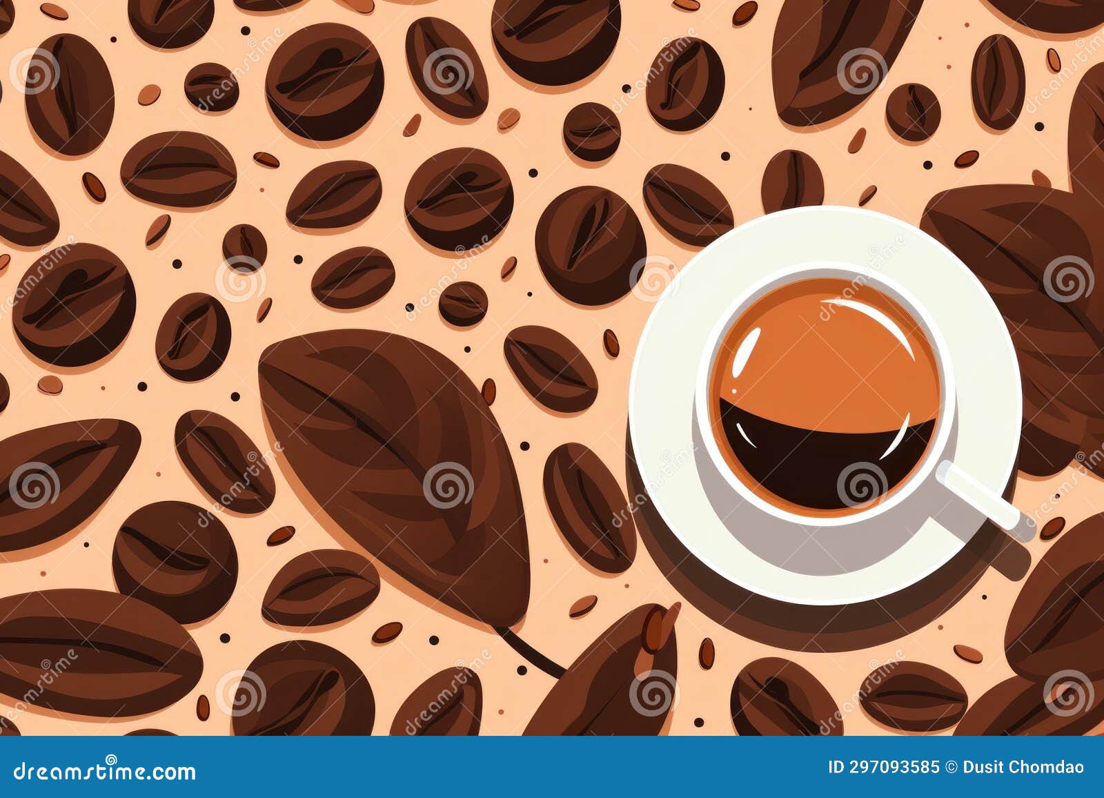 Illustrations Flat Coffee Mocca Background. Generative AI Stock ...