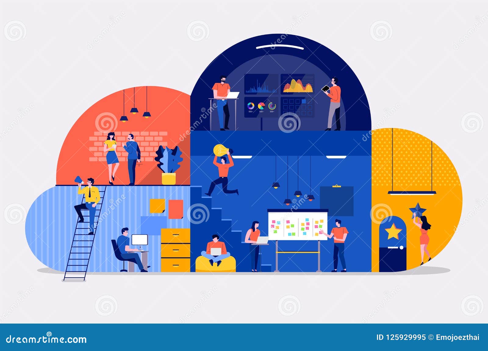 Cloud Service Technology Isometric Flowchart Vector Illustration | CartoonDealer.com #211456068