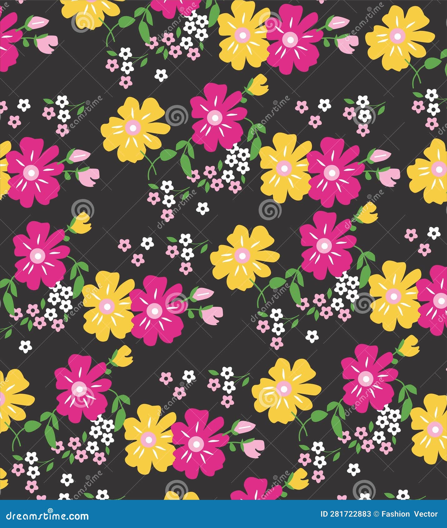 Flower All Over Print Vector Stock Vector - Illustration of goal ...