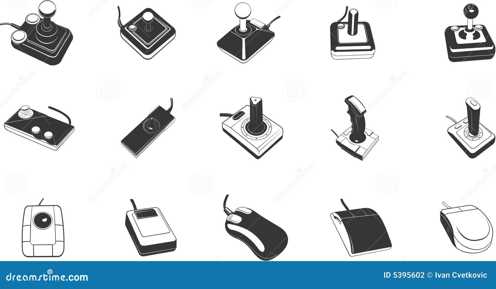 Illustrations of Game Controls Stock Vector - Illustration of joysticks ...