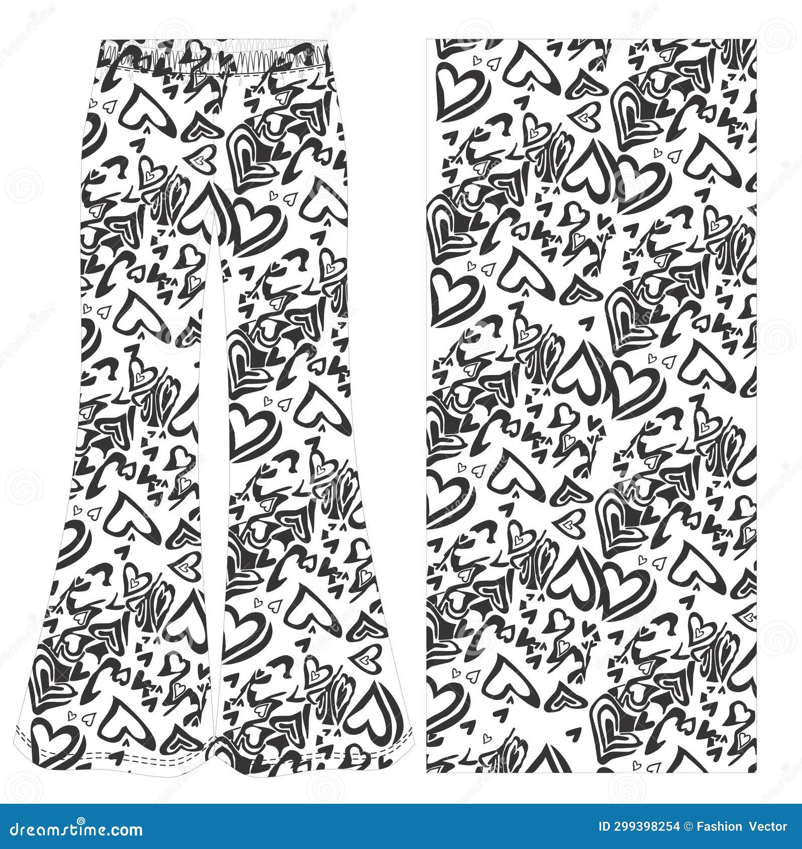 Heart Black Over Print with Pant Vector Art Stock Illustration ...