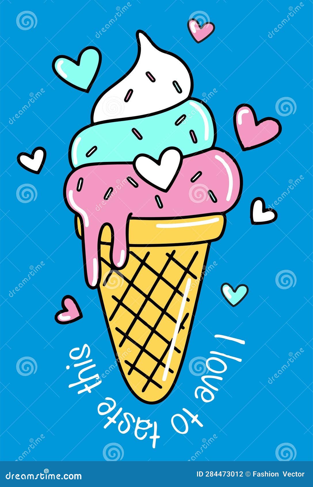 Ice Cream Lover Print Vector Stock Vector Illustration Of Vector Cartoon 284473012