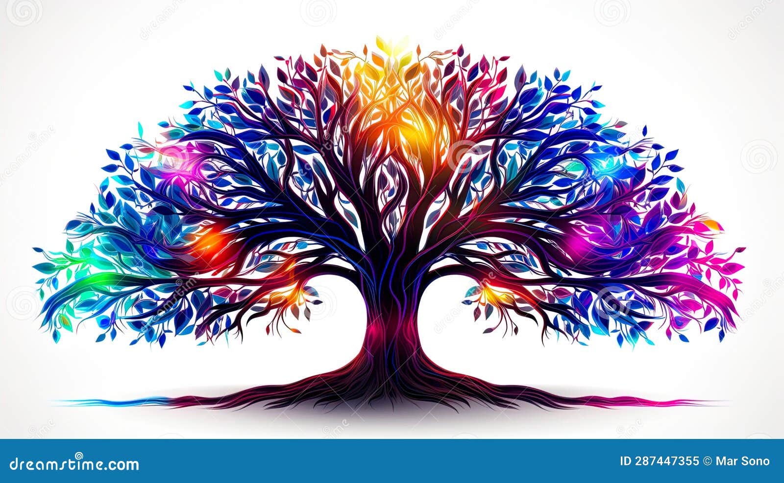 Illustrations Image of a Tree with Colorful Generate AI Stock Image ...