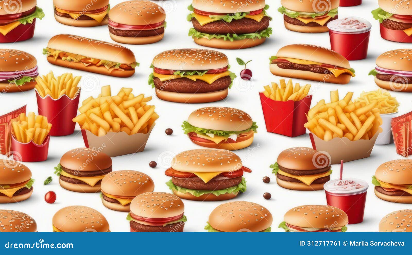 Illustrations of Instant Gratification: Fast Food. AI Generated. Stock ...