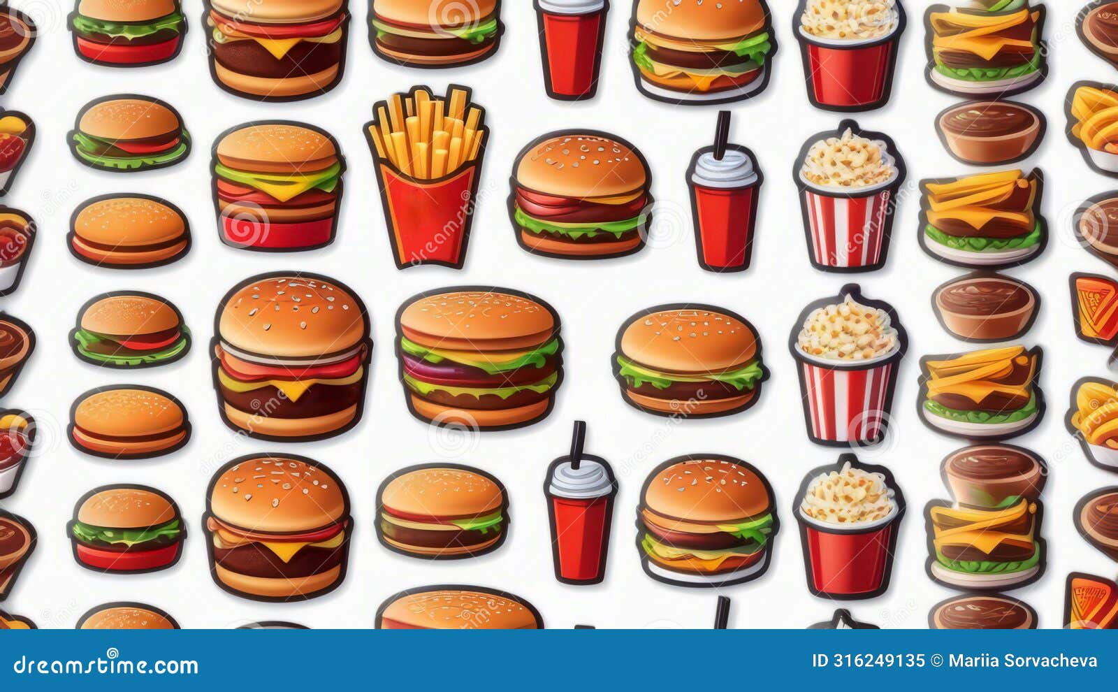 Illustrations of Instant Gratification: Fast Food. AI Generated. Stock ...