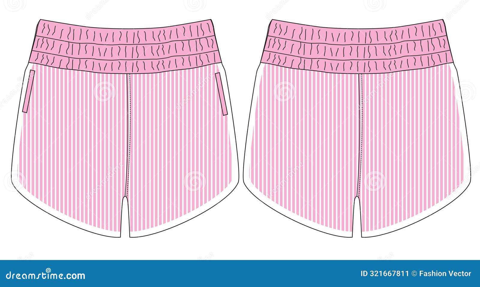 Ladies Shorts Outline Artwork Vector Art Stock Vector - Illustration of ...