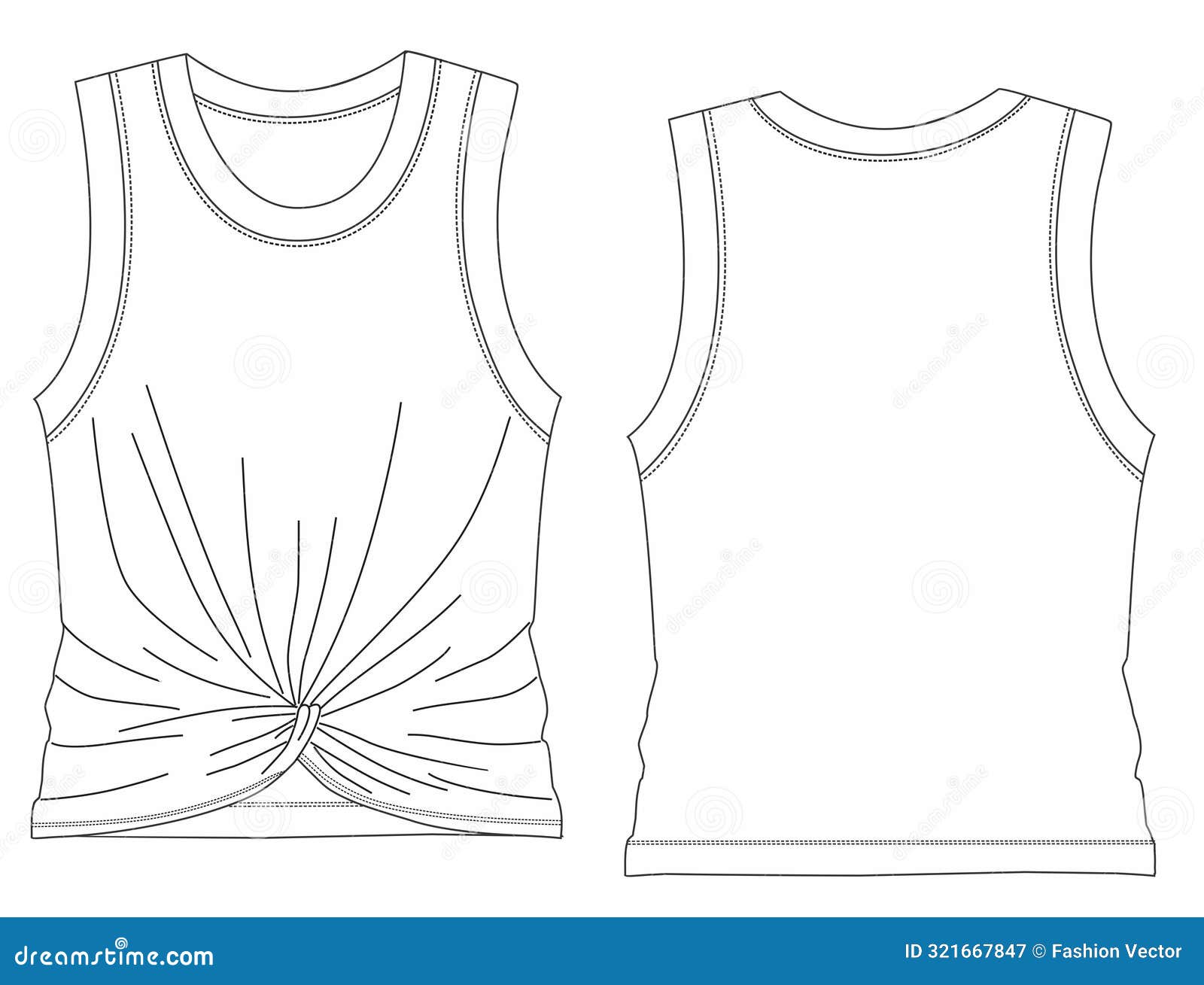 Ladies Tank Top Outline Artwork Vector Art Stock Vector - Illustration ...