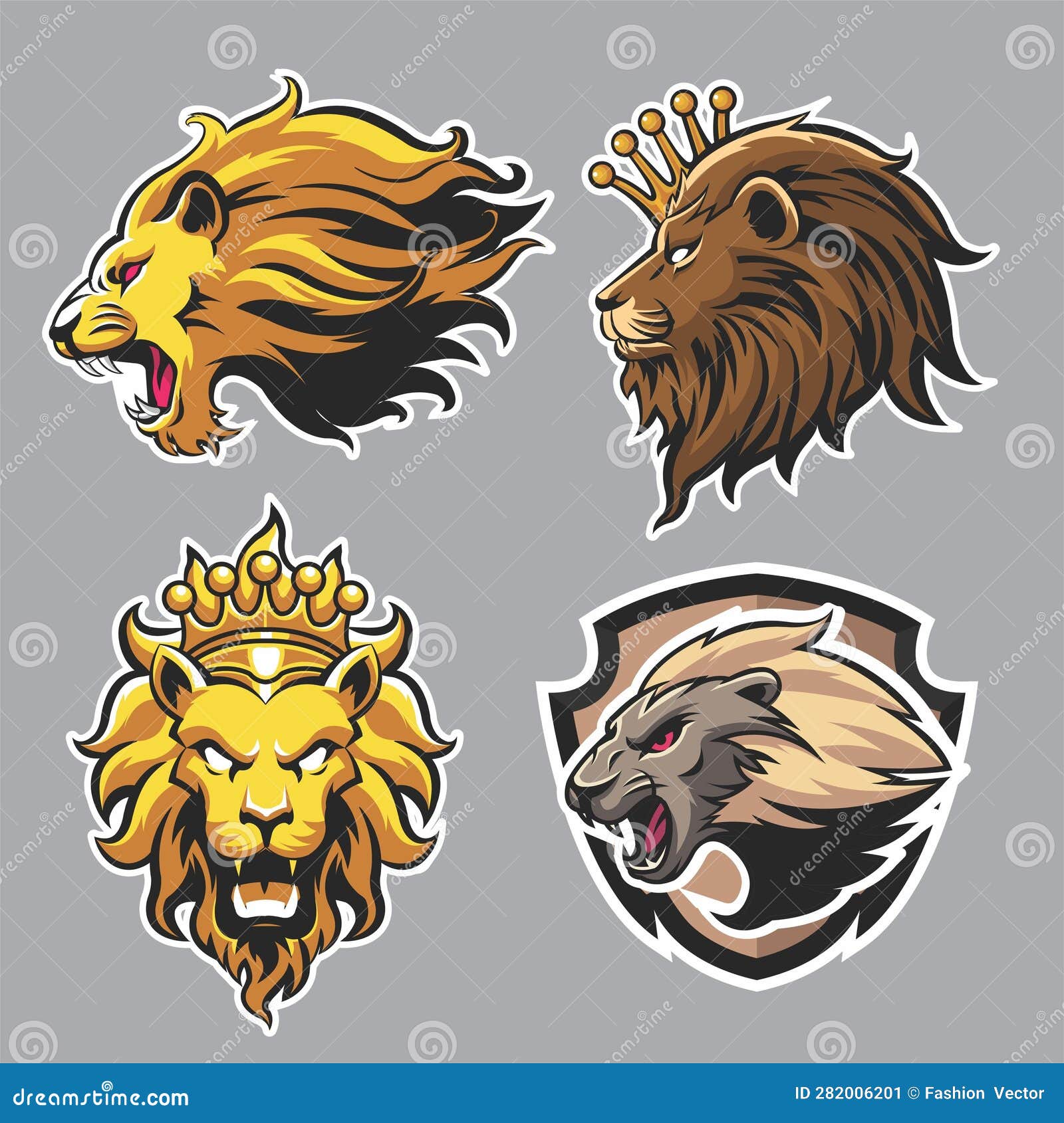 Lion King Face Patch Vector Print Stock Vector - Illustration of ...
