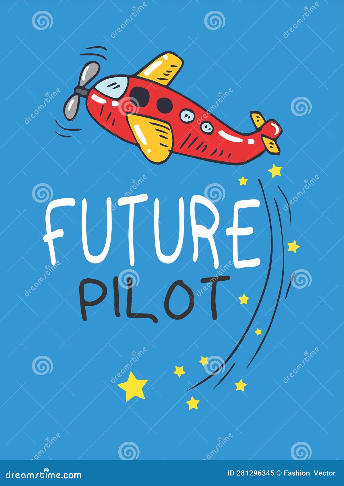 Little Air Plane Future Pilot Print Vector Stock Vector - Illustration ...