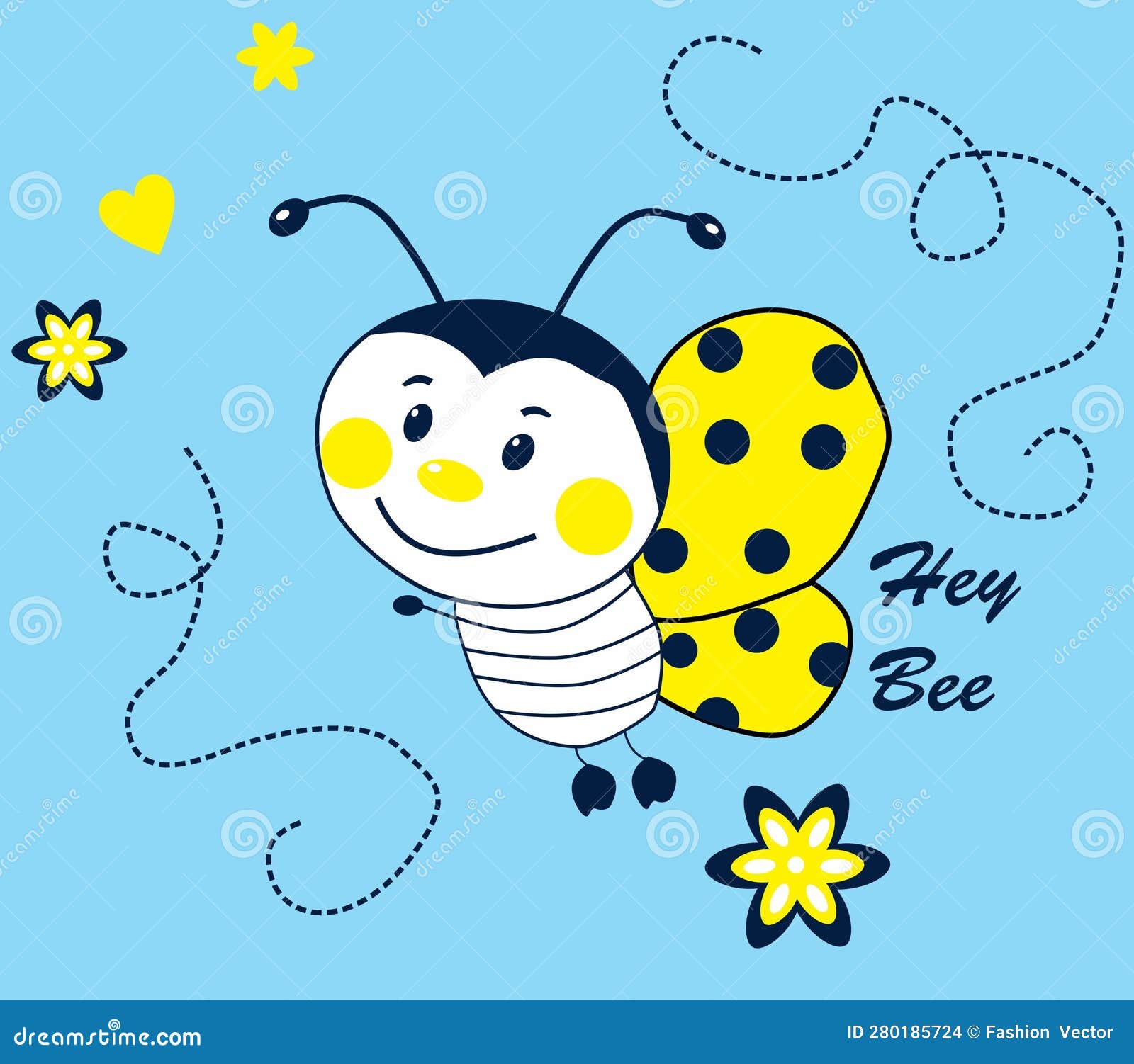 Little Hey Bee Print Vector Art Stock Vector - Illustration of design ...