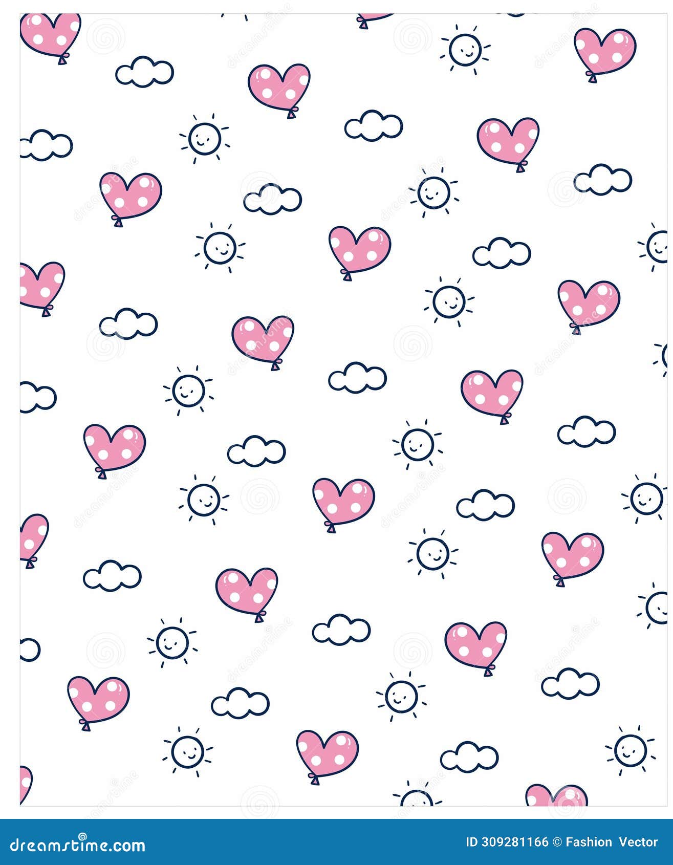 Little Sky Sun All Over Print Vector Art Stock Vector - Illustration of ...