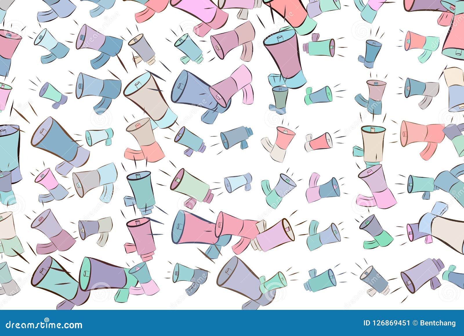 Illustrations of Loud Speaker. Sketch, Effect, Shape & Set. Stock ...