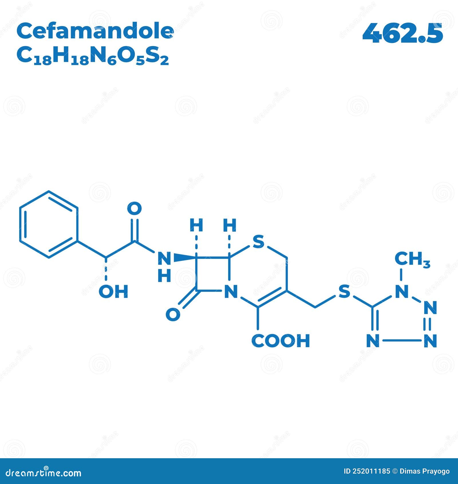 The Illustrations Molecular Structure of Cefamandole Stock Vector ...