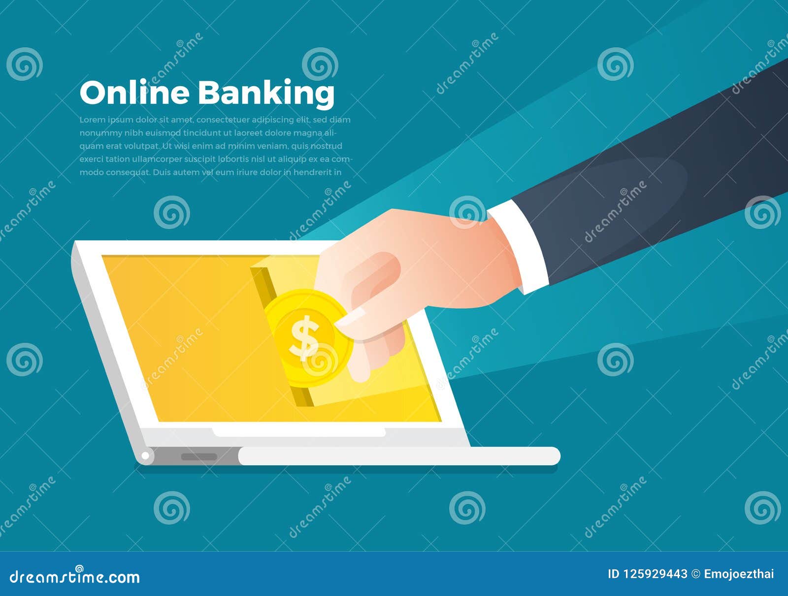 Illustrations Online Banking Stock Vector - Illustration of icon, flat ...
