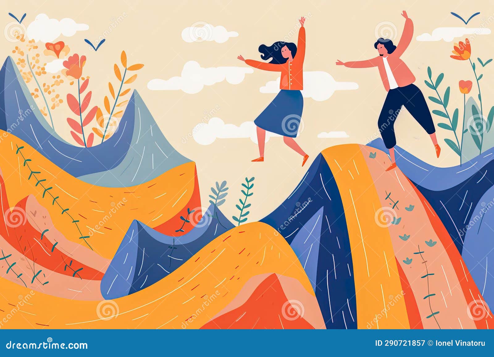 Illustrations of People Embracing Unexpected Setbacks As Opportunities ...