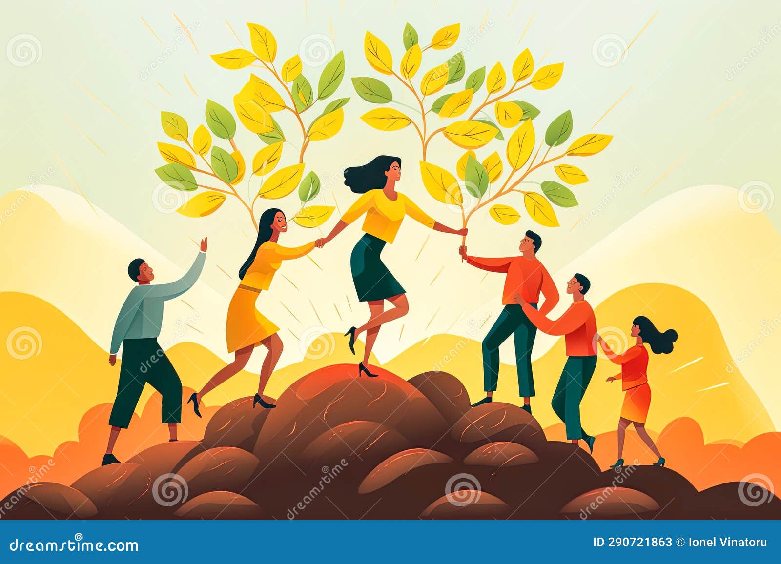 Illustrations of People Embracing Unexpected Setbacks As Opportunities ...