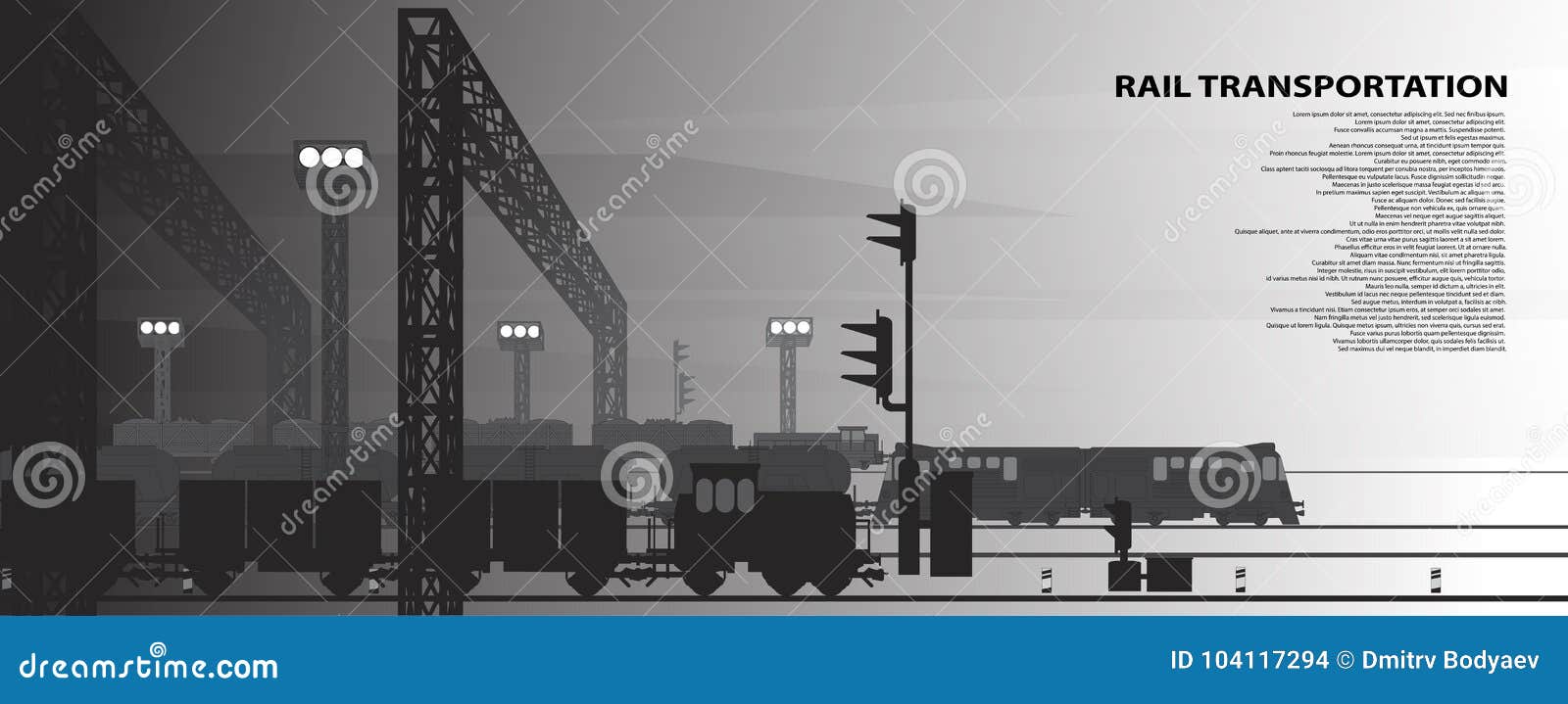 Vector Illustration of a Railway Theme Stock Illustration ...