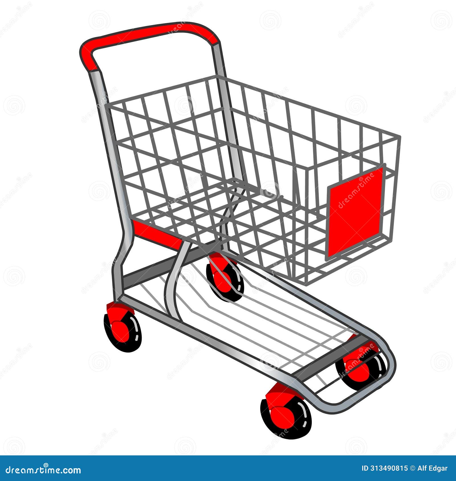 Red Shopping Cart Vector Image Stock Vector - Illustration of vector ...