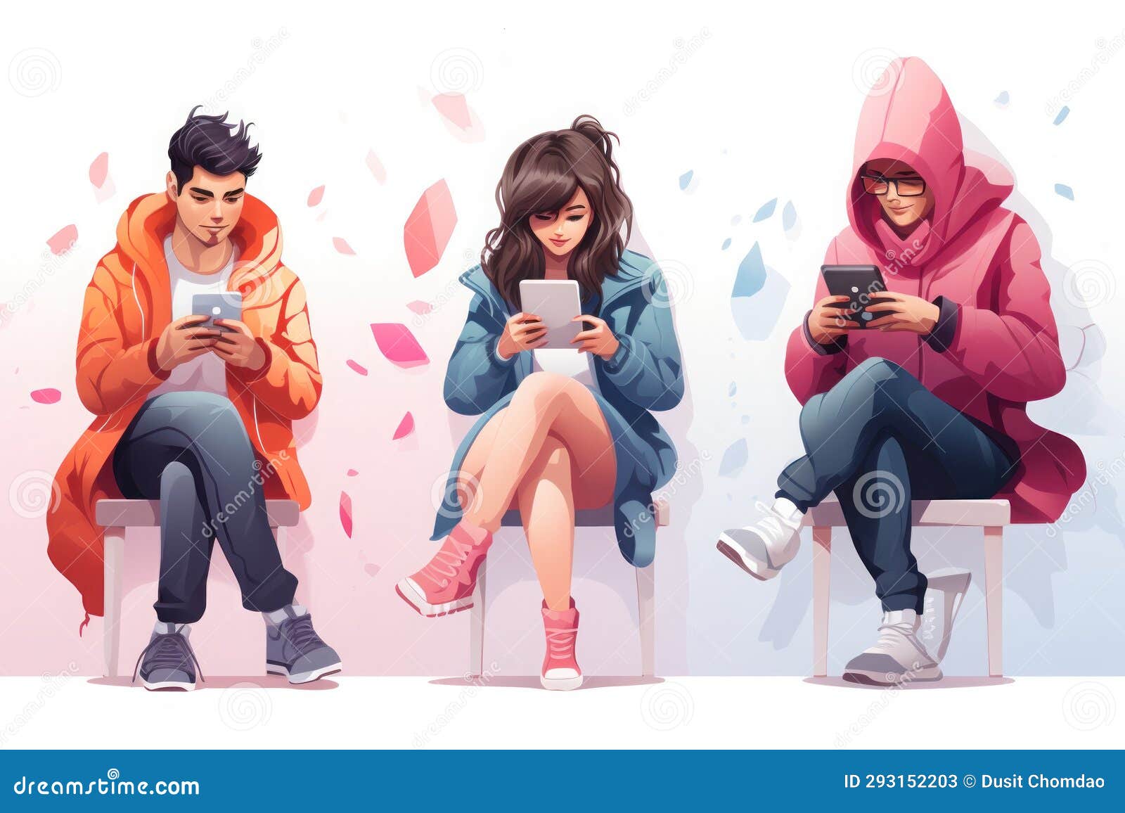Illustrations that Represent Gen Alpha Using Digital Devices in Their ...