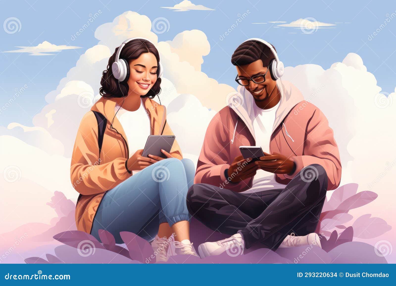 Illustrations that Represent Gen Alpha Using Digital Devices in Their ...