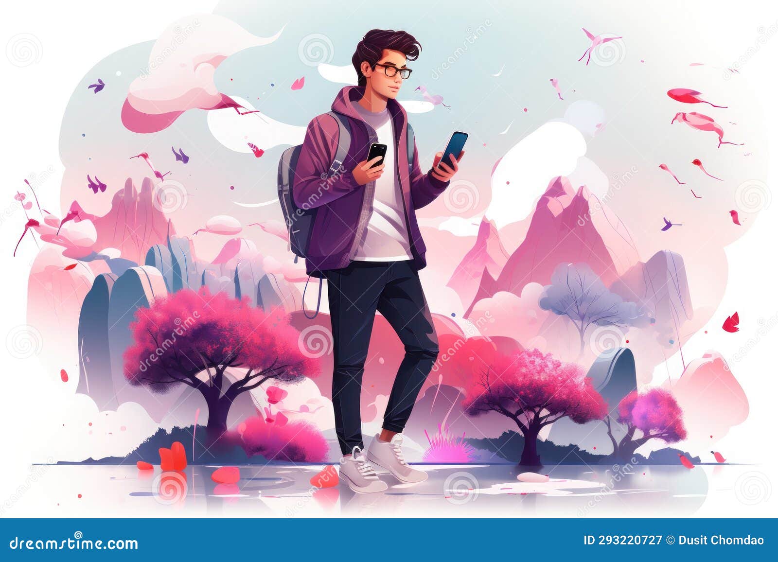 Illustrations that Represent Gen Alpha Using Digital Devices in Their ...