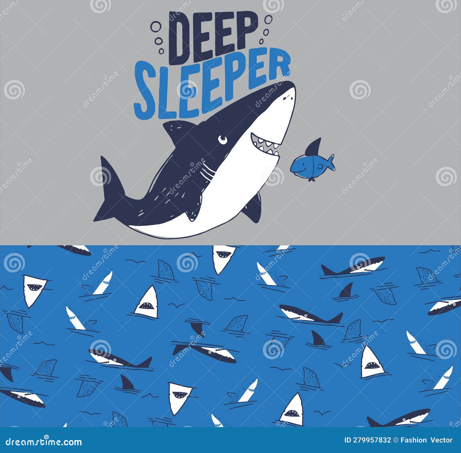 Shark Sleeper Vector Art | CartoonDealer.com #279957832