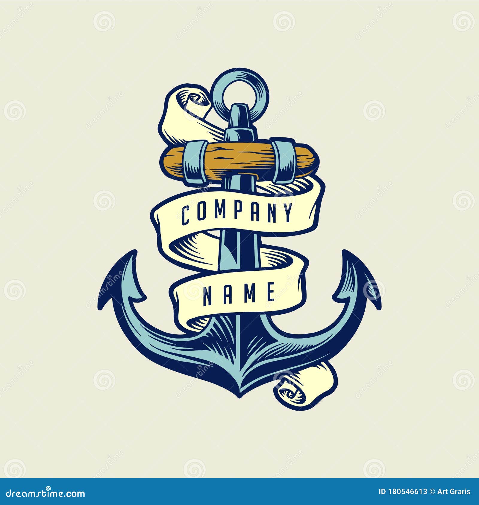 Illustrations Ship Anchor Vintage with Ribbon Stock Vector ...