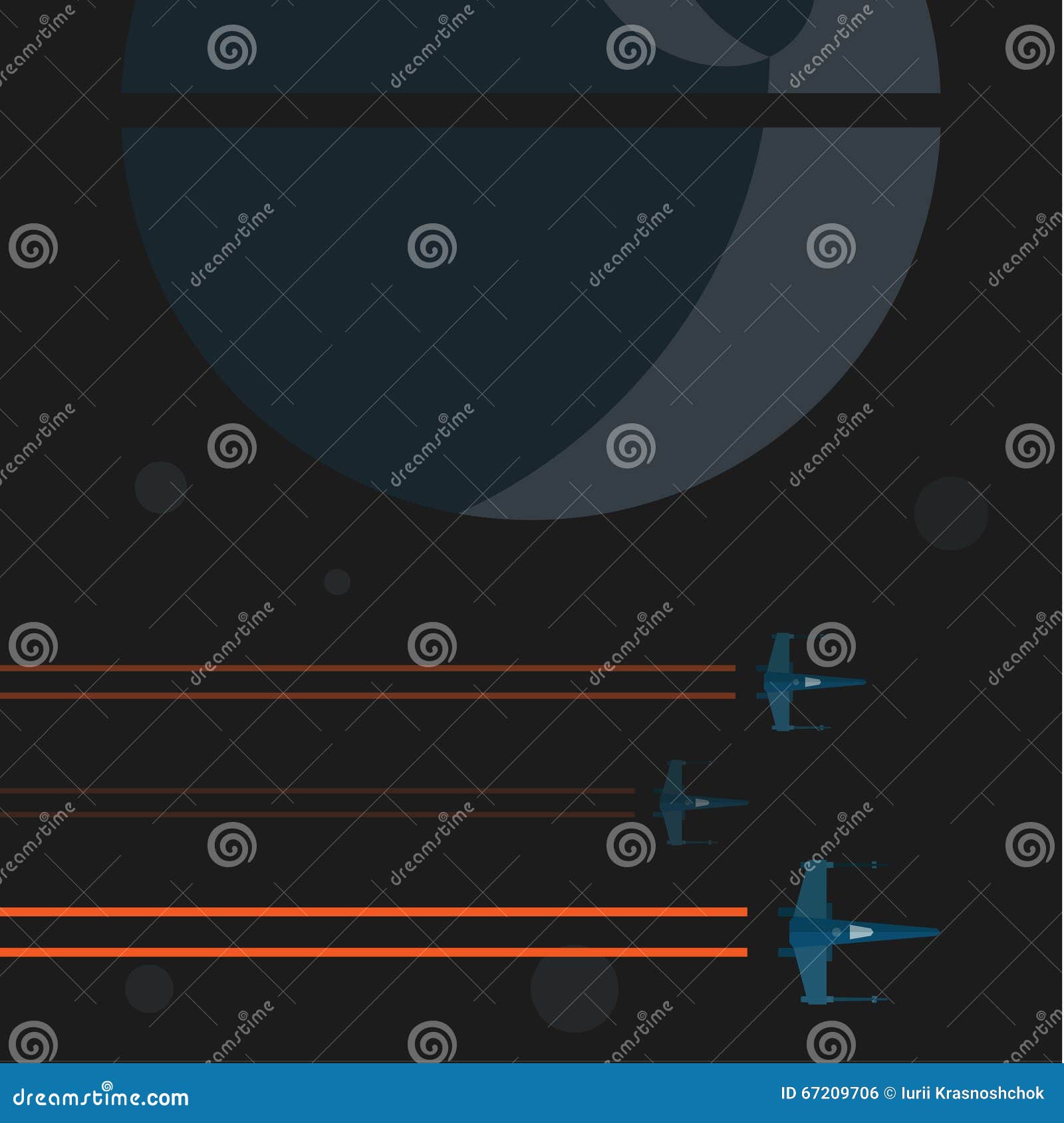 Illustrations Space Shuttle Flying Near a Planet in Flat Trend Graphics ...